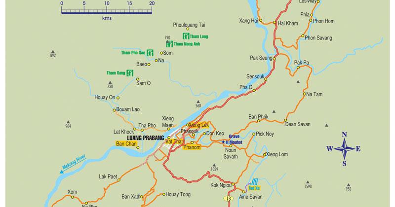 Maps of Luang Prabang and surrounding, all maps downloadable